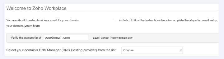 How to add an email through Zoho Mail on WordPress