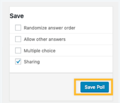 How to generate a new poll in Wordpress